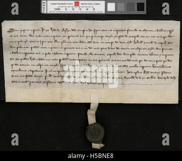 The front page of the Pitchford Hall deeds from 1303, an important ...