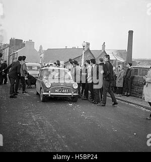This image captures the first protest of the Welsh Language Society ...