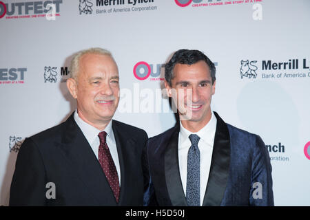 Actor Tom Hanks (l) and Tommaso De Vecchi (Louis Vuitton's Senior Vice ...
