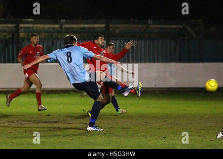 Steve Carvell scores the first goal for Barkingside and celebrates with ...