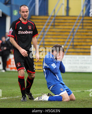 Sam Sloma of Grays reacts after a chance goes begging - Grays Athletic ...