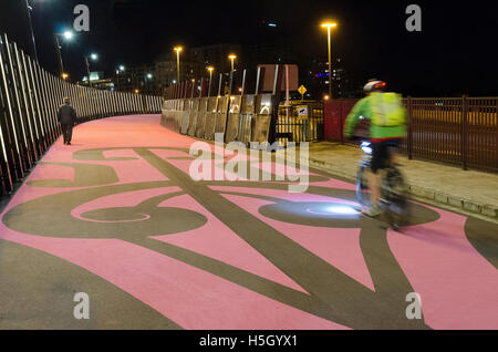 Nelson Street Cycleway, known as the Pink Cycleway, Auckland, North ...