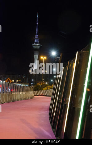 Nelson Street Cycleway, known as the Pink Cycleway, Auckland, North ...