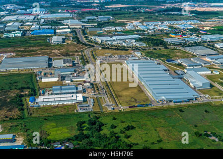 Industrial estate land development aerial view Stock Photo - Alamy