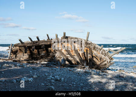 The schooner Swik that was shipwrecked 1926. Öland, Sweden Stock Photo ...