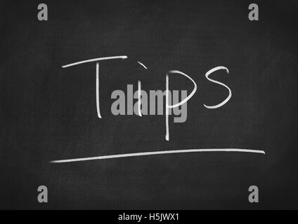 Blackboard Helpful Tips Stock Photo - Alamy