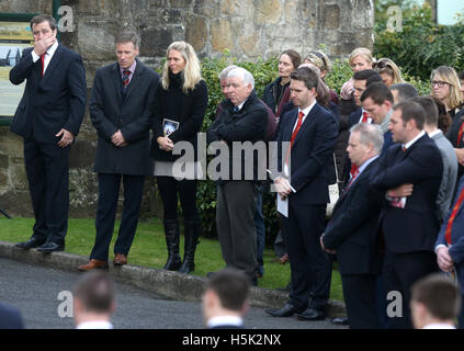Former Ireland and Munster player Marcus Horan (left) and his wife ...