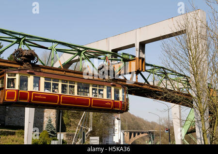 Schwebebahn, suspended monorail, Wuppertal, Bergisches Land area, North ...