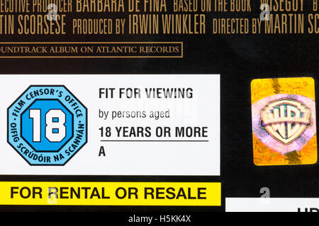 18 rating on DVD case - suitable only for persons of 18 years and over ...