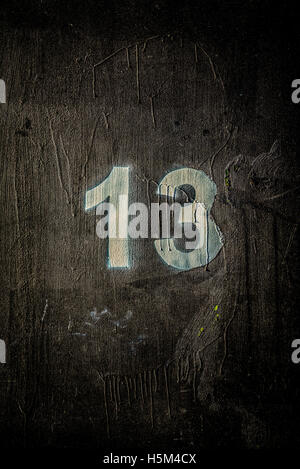 Friday 13th black and white horror background with copy space Stock ...