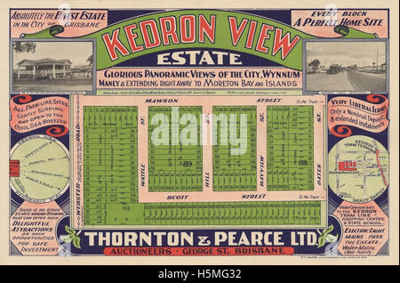 Real estate map of Kedron View Estate, Brisbane, ca 1914 Stock Photo ...