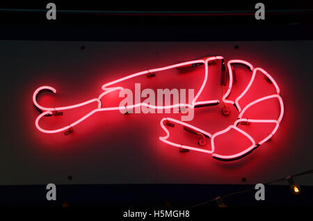 neon shrimp sign brooklyn new york usa simon leigh Stock Photo - Alamy