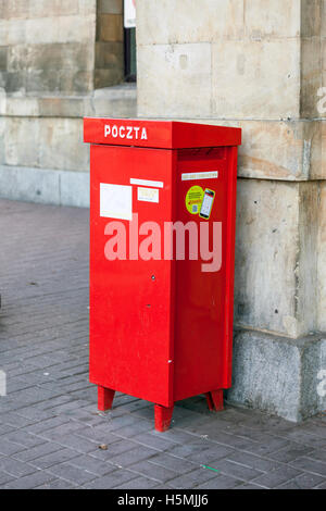 Polish Post (Poczta Polska) delivery van standing in front of communist ...