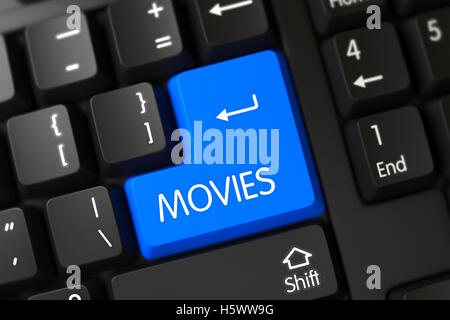 Keyboard with Blue Keypad - Movies Online Stock Photo - Alamy
