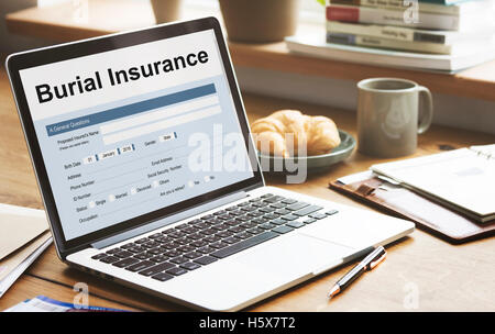Burial Insurance Form Policy Concept Stock Photo - Alamy