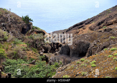 The Devil's Ashpit - a large fissure in pyroclastic deposits Stock ...