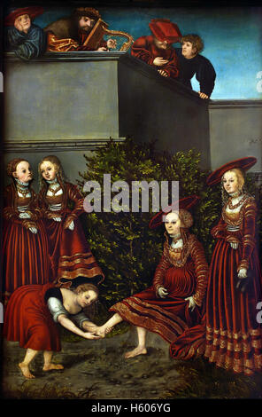 This painting, 'David and Bathsheba' by Lucas Cranach the Younger ...