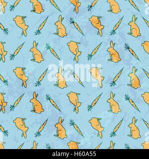 Seamless pattern with cute bunny and carrot Stock Vector Image & Art ...