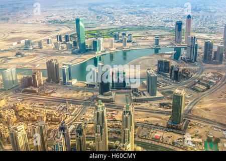 Aerial view of the Dubai Fountain and the Burj Khalifa Park by Emaar in ...
