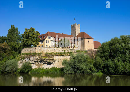 Grafenburg Castle and town hall of Lauffen am Neckar, Baden-Wurttemberg ...