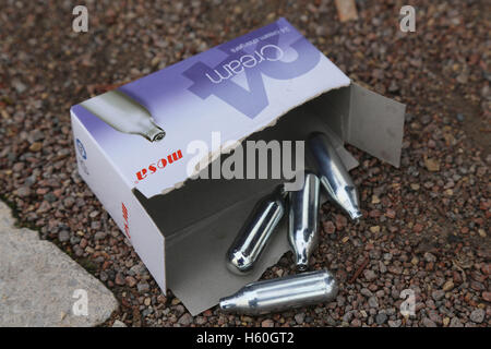 Nitrous Oxide canisters, balloons and boxes litter the Thames Path ...