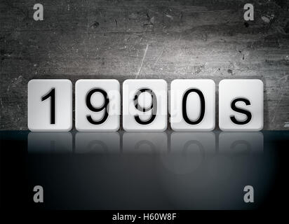 The word "1990s" written in white 3D letters on a colorful background ...