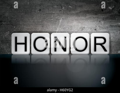 The word HONOR written in vintage letterpress type Stock Photo - Alamy