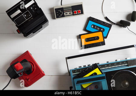 Retro 1980's 80's eighties computer joystick on a pure white background ...