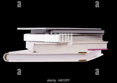 stack different sizes books isolated on white background Stock Photo ...