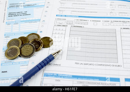 Form filling, taxes in Italy, unified payment, F24 Stock Photo - Alamy