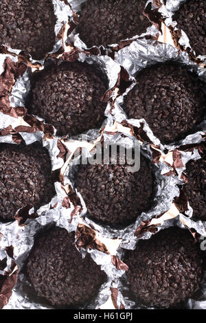 Chocolate balls in box Stock Photo - Alamy