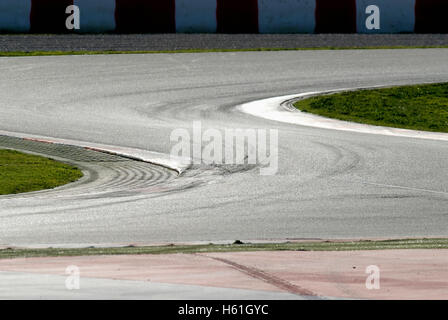 S-curve at the Circuit de Catalunya race track in Barcelona, Spain ...