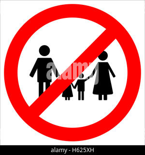 Parent and child symbol. Warning sign isolated on white background ...