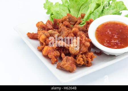 Fried chicken skin snacks thailand Stock Photo - Alamy