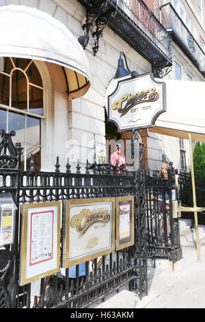 Cheers sign outside Cheers Pub and Restaurant, Beacon Street, Boston ...