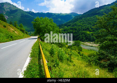 Countryside and the Lim River landscape near Andrijevica, Montenegro ...