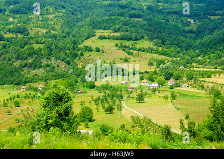 Countryside and the Lim River landscape near Andrijevica, Montenegro ...