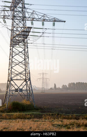 on a pasture in Germany there is a high voltage pole Stock Photo - Alamy