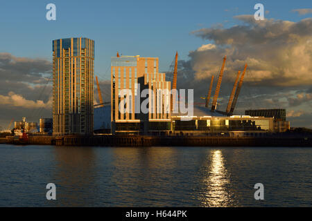 Greenwich Peninsula, Intercontinental Hotel and Arora Tower alongside ...