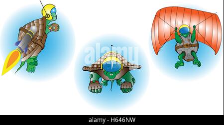 Turtle and rocket cartoon Stock Vector Image & Art - Alamy