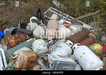 Rusty Gas Cylinders Stock Photo - Alamy