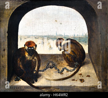 'Two Monkeys', 1562. Artist: Pieter Bruegel the Elder Stock Photo - Alamy
