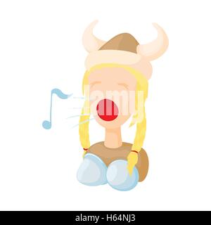 A cartoon opera singer in a Valkyrie costume Stock Vector Image & Art ...