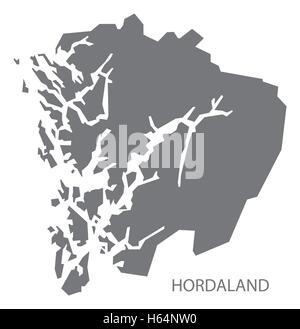 Map of Hordaland, a province of Norway Stock Vector Image & Art - Alamy