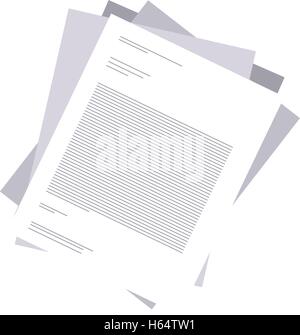 Document pile. Stacked paper sheets, messy office stationary with paper ...