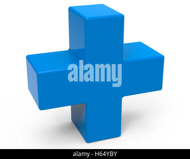 blue plus sign isolated on white background, 3d rendering Stock Photo ...