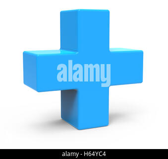 blue plus sign isolated on white background, 3d rendering Stock Photo ...