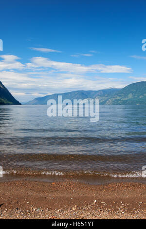Teletskoye lake in mountains. Altai Russia Stock Photo - Alamy