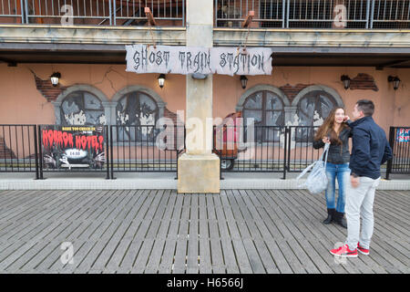 Ghost train funfair ride, UK Stock Photo - Alamy