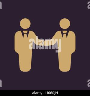 The handshake icon. Partnership and negotiation, cooperation symbol ...